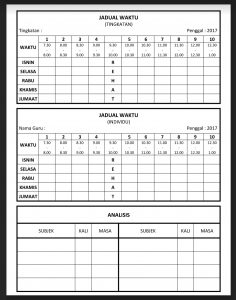 Template Jadual Waktu Word - Pendidik2u